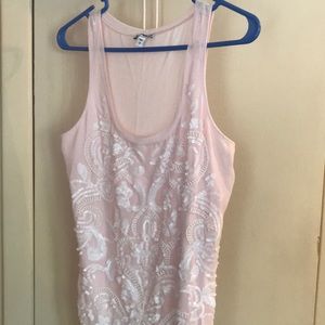 Express | Tops | Sp Express Beeded Tank Top Light Pink | Poshmark